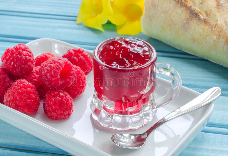 Raspberry fresh and jam stock photo. Image of diet, fresh - 42039384