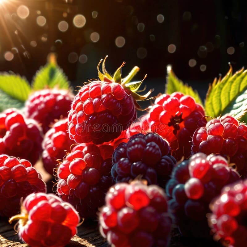 Raspberry Fresh Raw Organic Fruit Stock Illustration - Illustration of ...