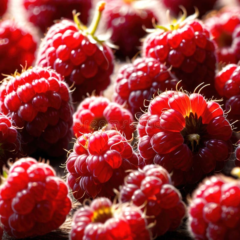 Raspberry Fresh Raw Organic Fruit Stock Illustration - Illustration of ...