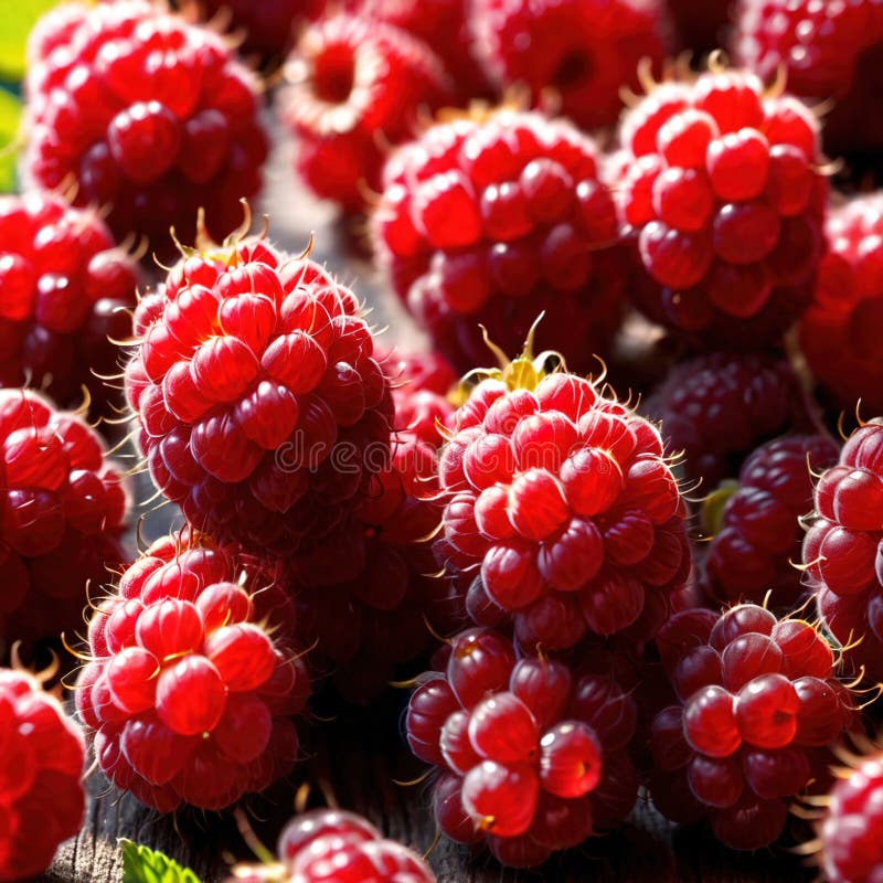 Raspberry Fresh Raw Organic Fruit Stock Illustration - Illustration of ...