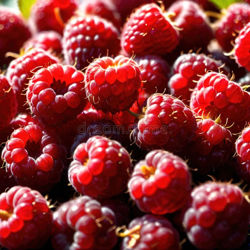 Raspberry Fresh Raw Organic Fruit Stock Illustration - Illustration of ...