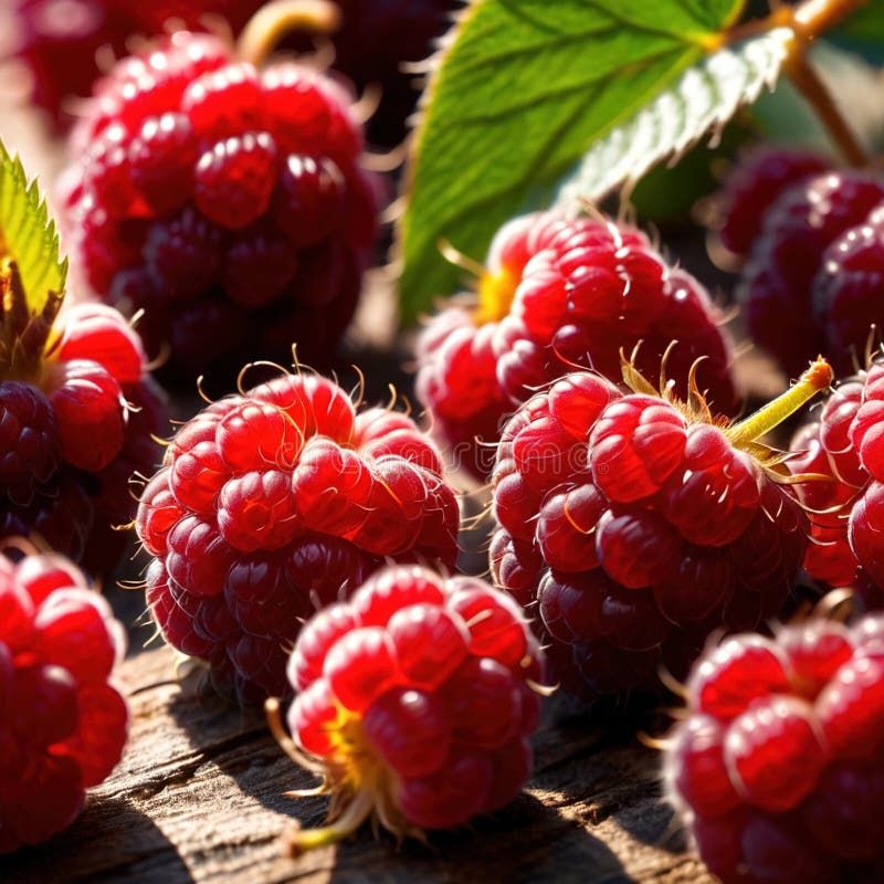 Raspberry Fresh Raw Organic Fruit Stock Illustration - Illustration of ...