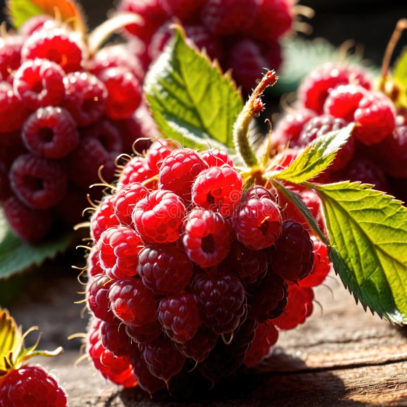 Raspberry Fresh Raw Organic Fruit Stock Illustration - Illustration of ...