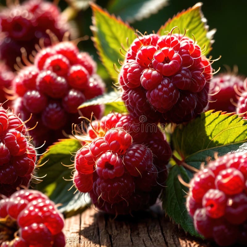 Raspberry Fresh Raw Organic Fruit Stock Illustration - Illustration of ...