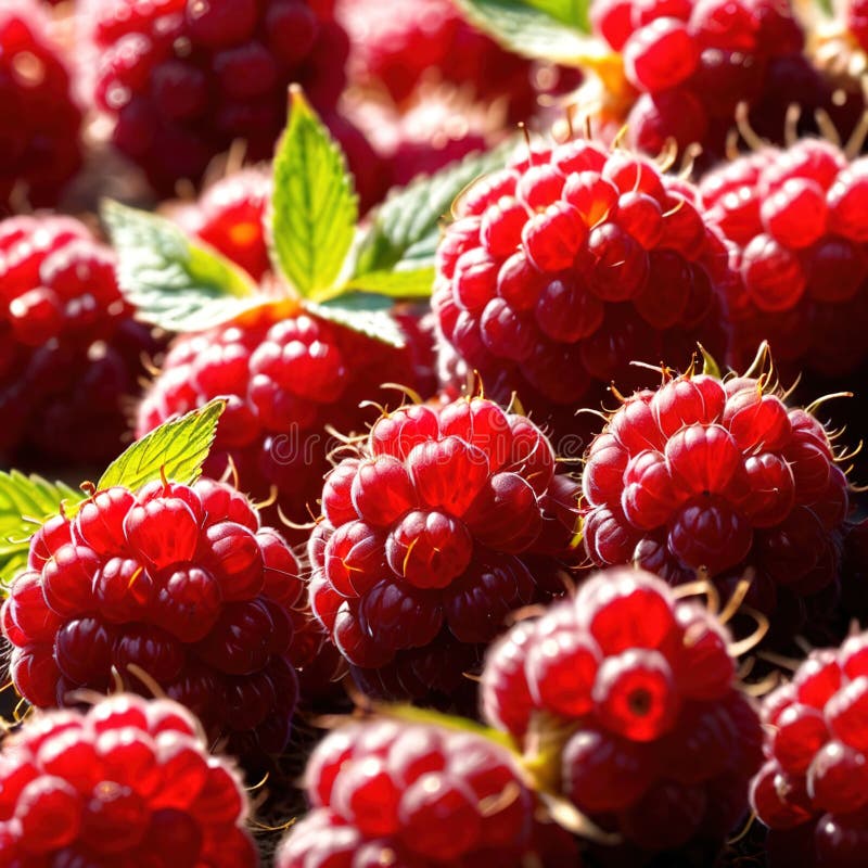 Raspberry Fresh Raw Organic Fruit Stock Illustration - Illustration of ...