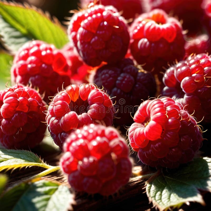 Raspberry Fresh Raw Organic Fruit Stock Illustration - Illustration of ...