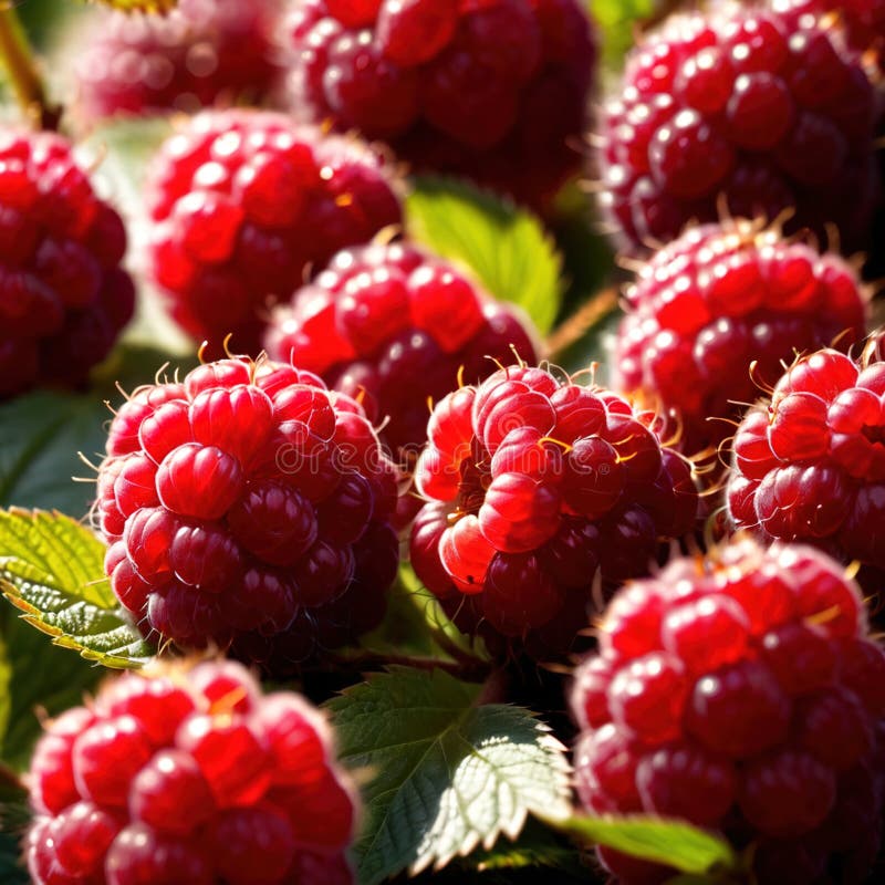 Raspberry Fresh Raw Organic Fruit Stock Illustration - Illustration of ...