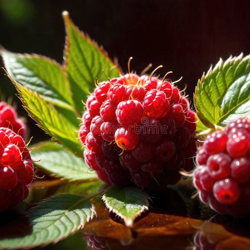 Raspberry Fresh Raw Organic Fruit Stock Illustration - Illustration of ...