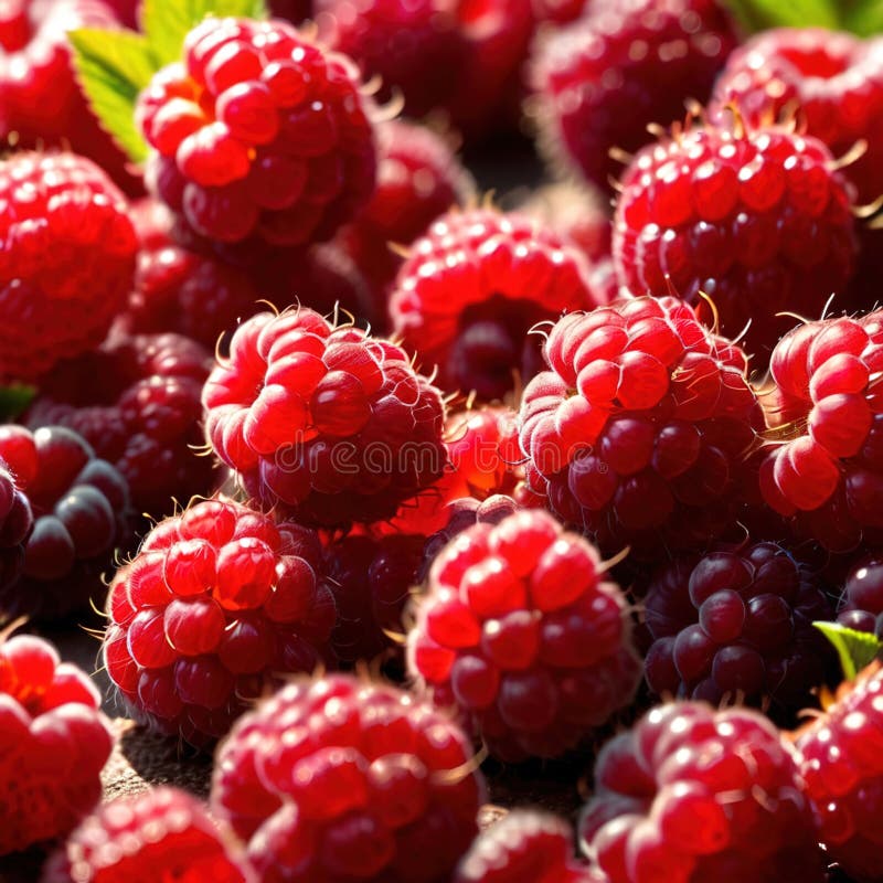 Raspberry Fresh Raw Organic Fruit Stock Illustration - Illustration of ...