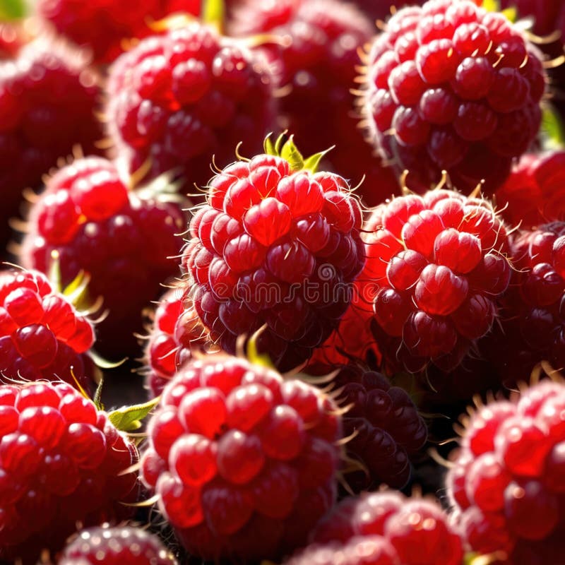 Raspberry Fresh Raw Organic Fruit Stock Illustration - Illustration of ...