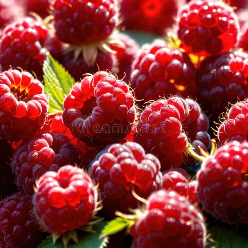 Raspberry Fresh Raw Organic Fruit Stock Illustration - Illustration of ...