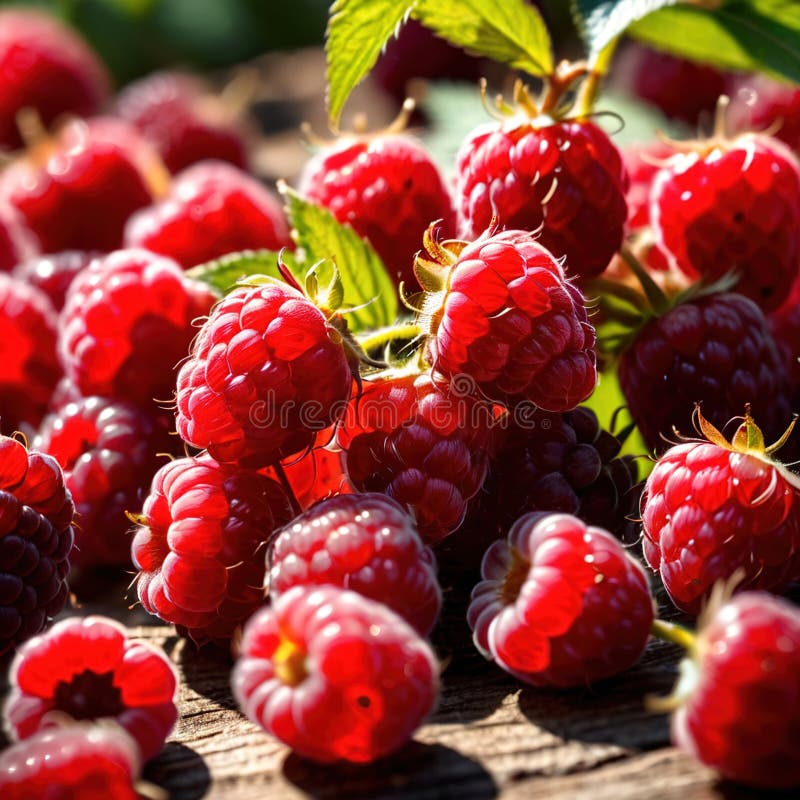 Raspberry Fresh Raw Organic Fruit Stock Illustration - Illustration of ...