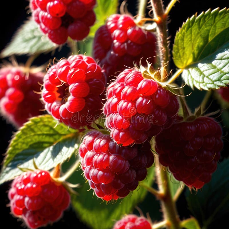 Raspberry Fresh Raw Organic Fruit Stock Illustration - Illustration of ...