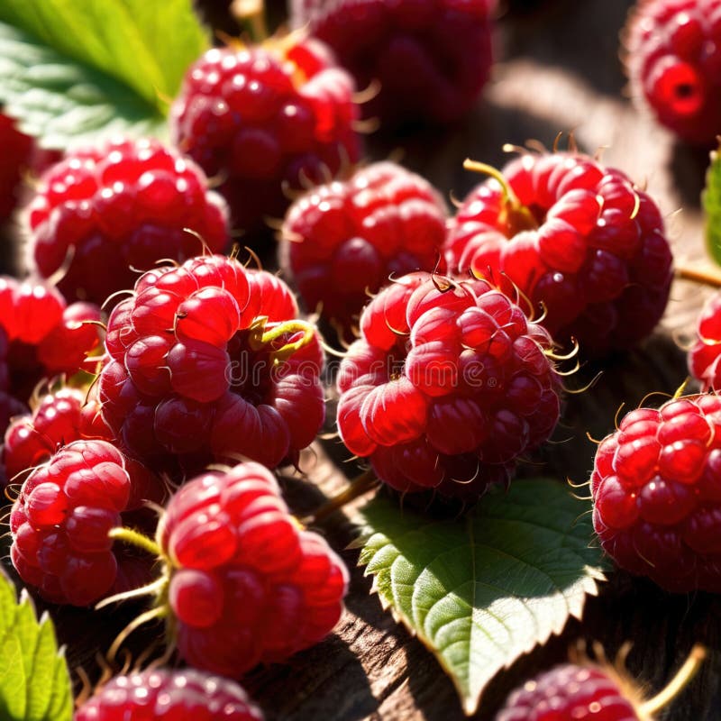 Raspberry Fresh Raw Organic Fruit Stock Illustration - Illustration of ...