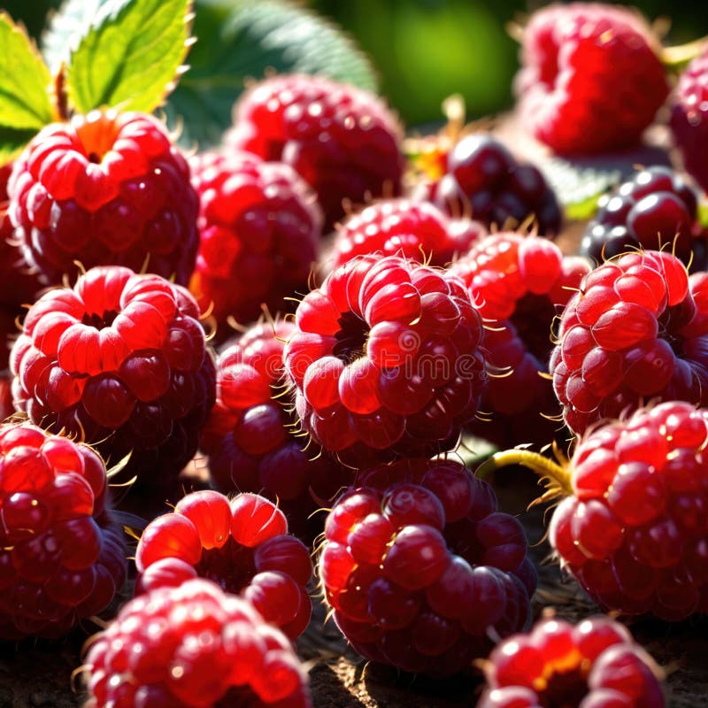 Raspberry Fresh Raw Organic Fruit Stock Illustration - Illustration of ...