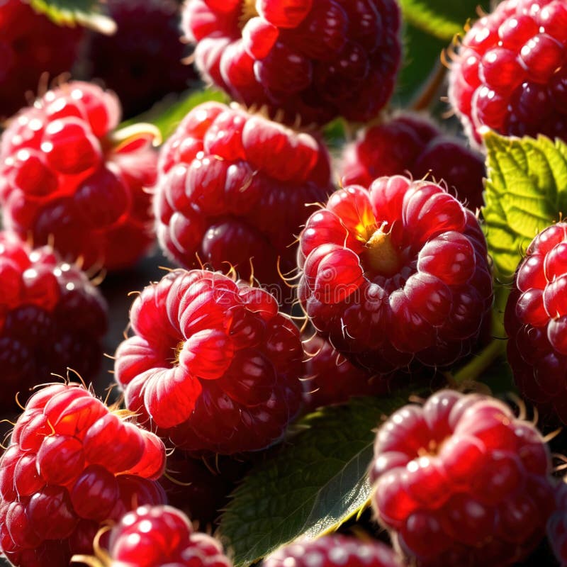 Raspberry Fresh Raw Organic Fruit Stock Illustration - Illustration of ...