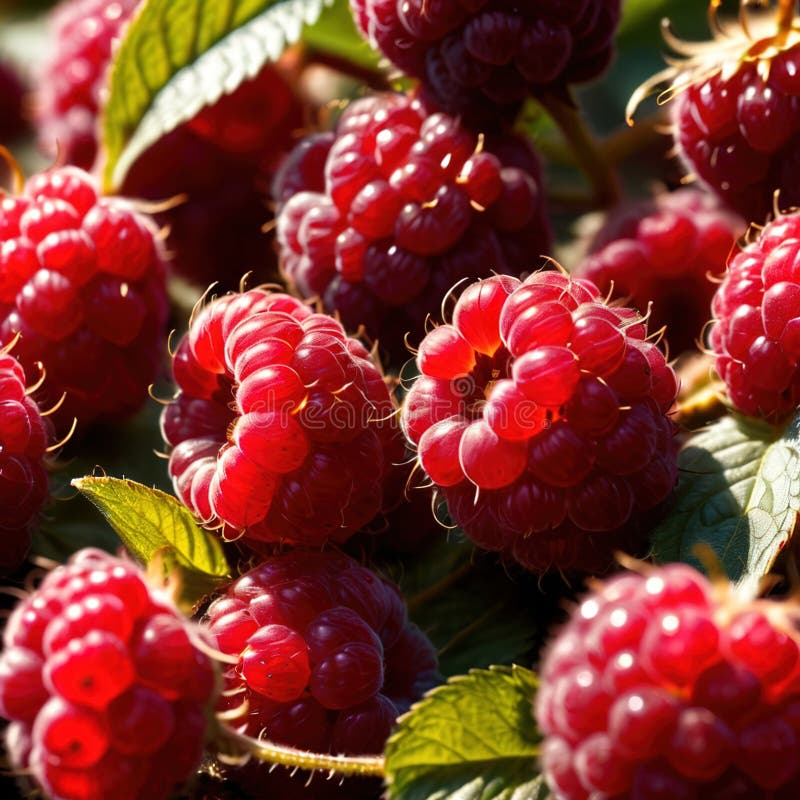 Raspberry Fresh Raw Organic Fruit Stock Illustration - Illustration of ...