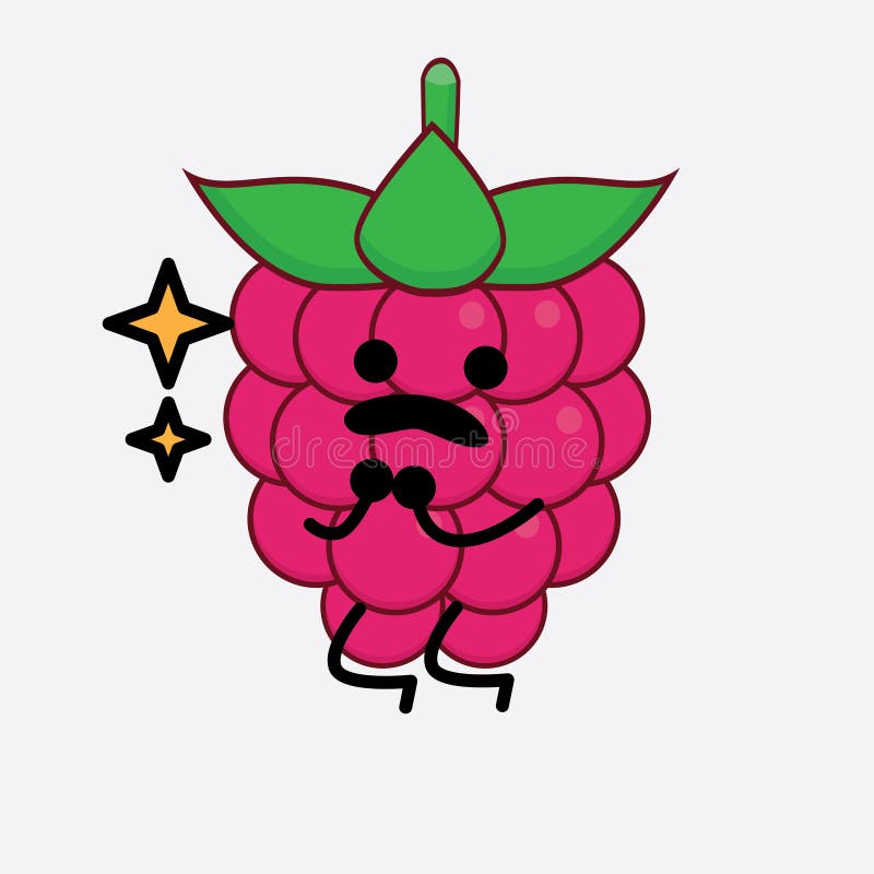 Raspberry Fruit Cartoon Mascot Character with Shocked Gesture Stock ...