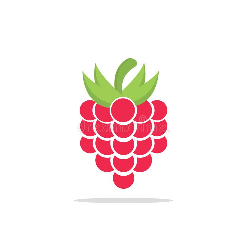 Raspberry Fruit Flat Style Isolated Design. Vector Illustration Icon ...