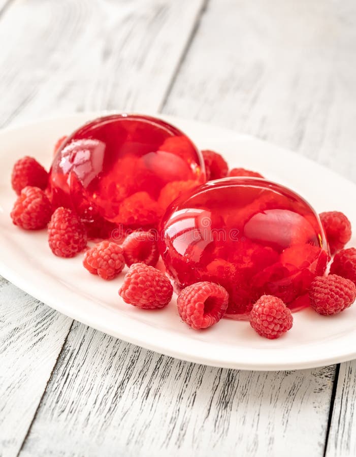 Raspberry gelatin dessert stock image. Image of soft - 198226649