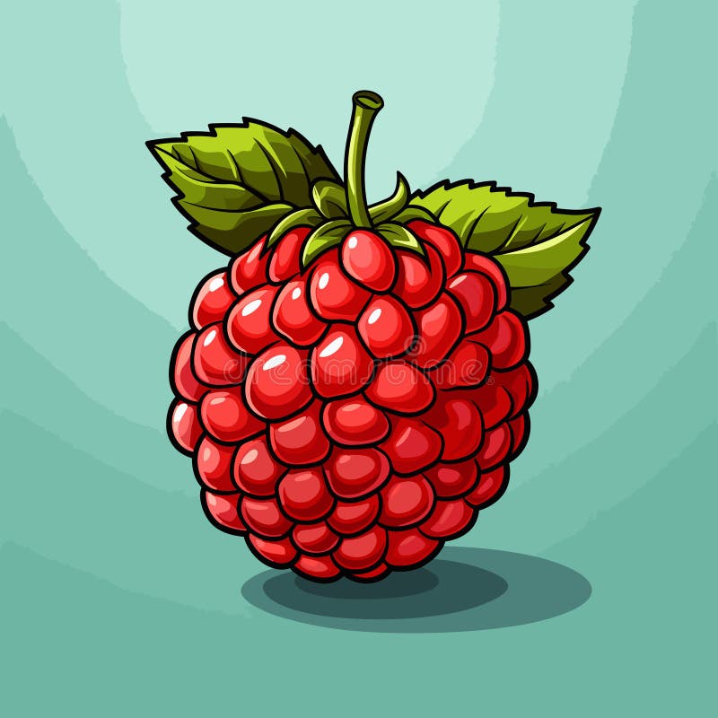 Raspberry. Raspberry Hand-drawn Comic Illustration. Vector Doodle Style ...