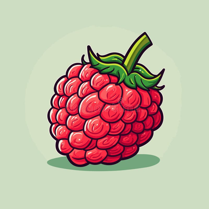 Raspberry. Raspberry Hand-drawn Comic Illustration. Vector Doodle Style ...