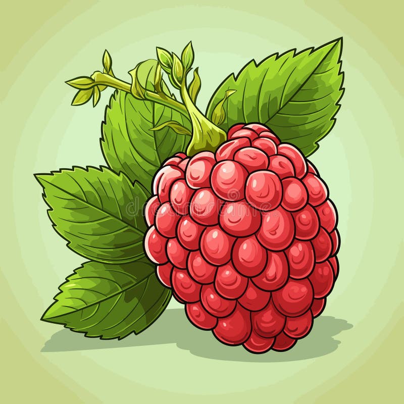 Raspberry. Raspberry Hand-drawn Comic Illustration. Vector Doodle Style ...