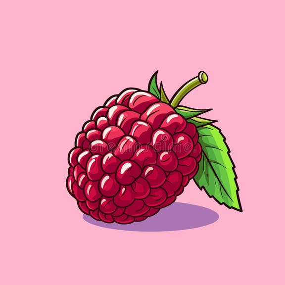 Raspberry. Raspberry Hand-drawn Comic Illustration. Vector Doodle Style ...