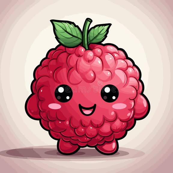 Raspberry. Raspberry Hand-drawn Comic Illustration. Vector Doodle Style ...
