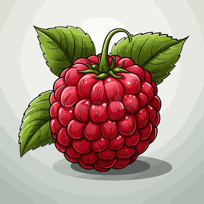 Raspberry. Raspberry Hand-drawn Comic Illustration. Vector Doodle Style ...