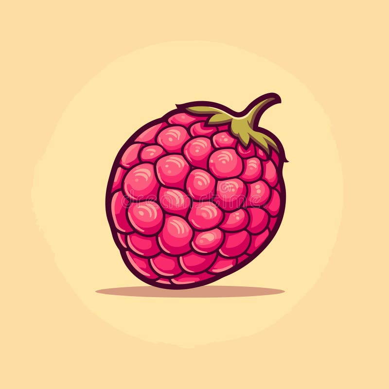 Raspberry. Raspberry Hand-drawn Comic Illustration. Vector Doodle Style ...