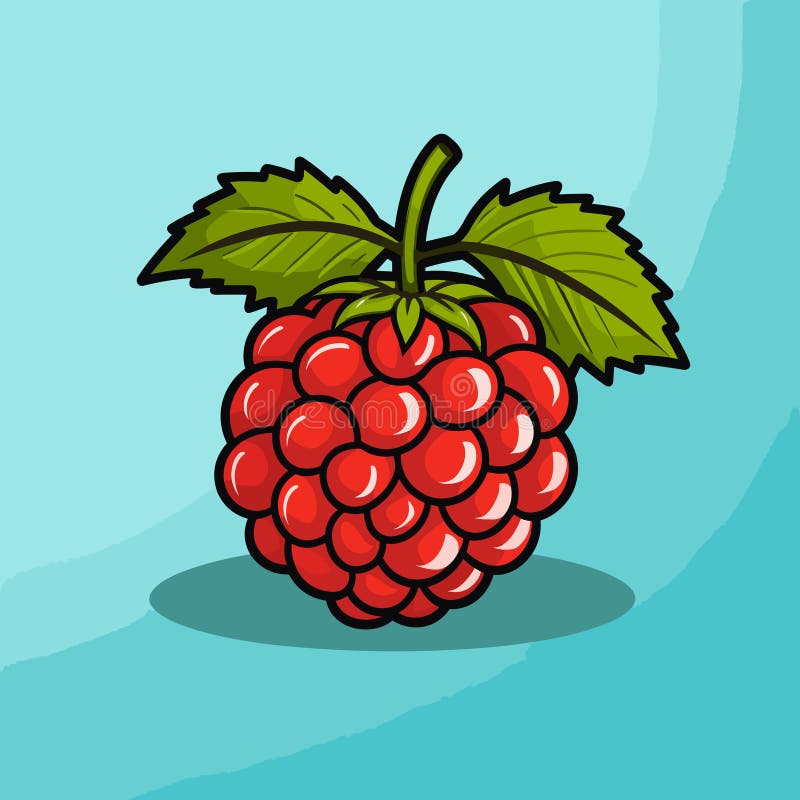 Raspberry. Raspberry Hand-drawn Comic Illustration. Vector Doodle Style ...