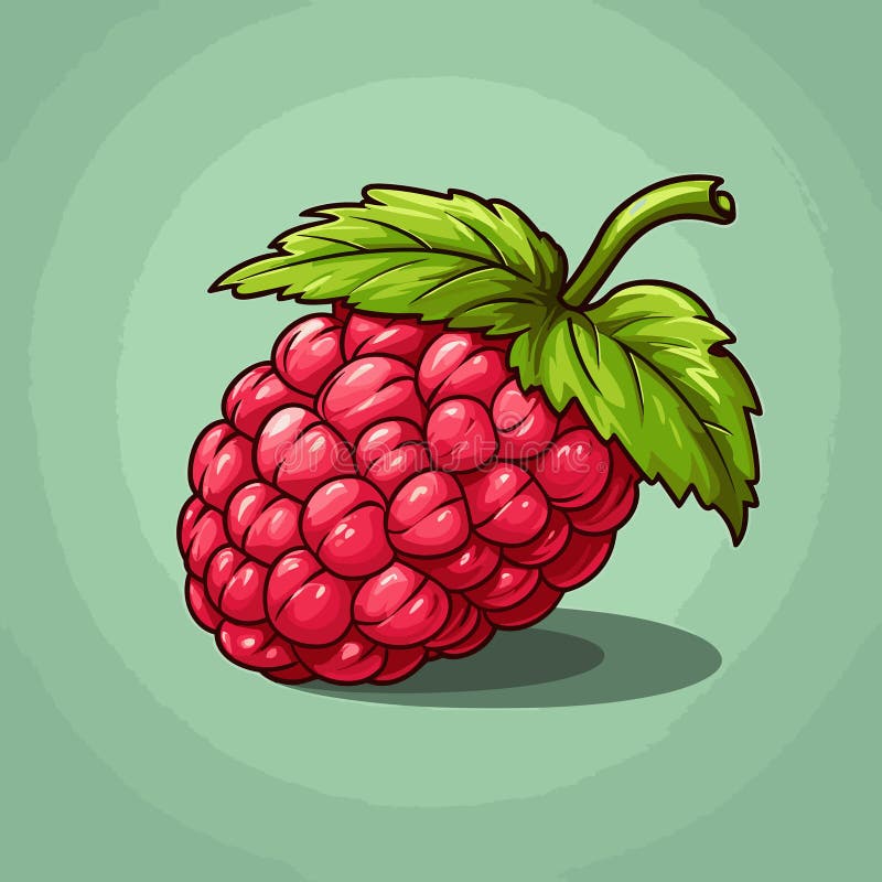 Raspberry. Raspberry Hand-drawn Comic Illustration. Vector Doodle Style ...