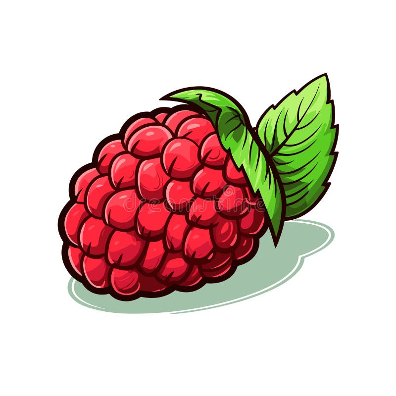 Raspberry. Raspberry Hand-drawn Comic Illustration. Vector Doodle Style ...