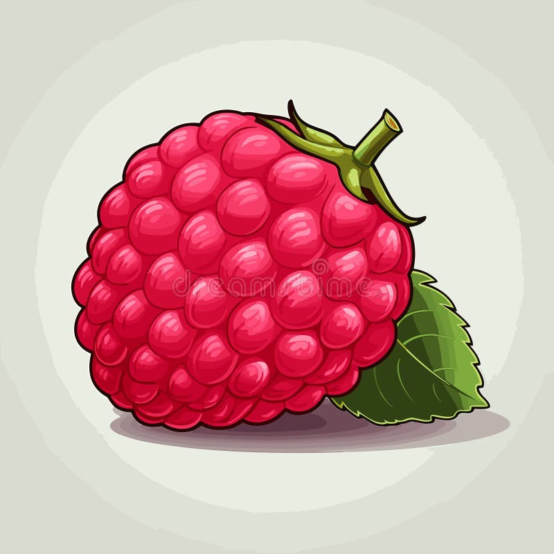 Raspberry. Raspberry Hand-drawn Comic Illustration. Vector Doodle Style ...
