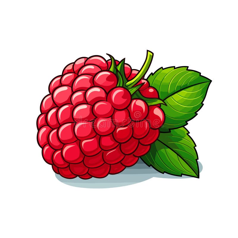 Raspberry. Raspberry Hand-drawn Comic Illustration. Vector Doodle Style ...