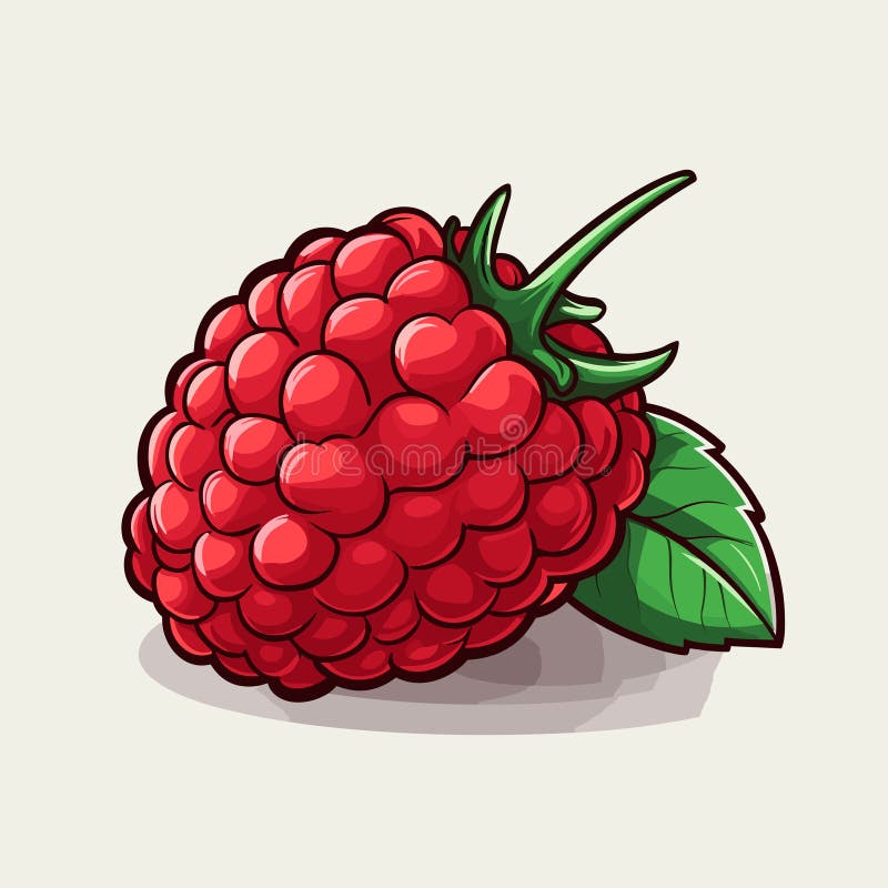 Raspberry. Raspberry Hand-drawn Comic Illustration. Vector Doodle Style ...