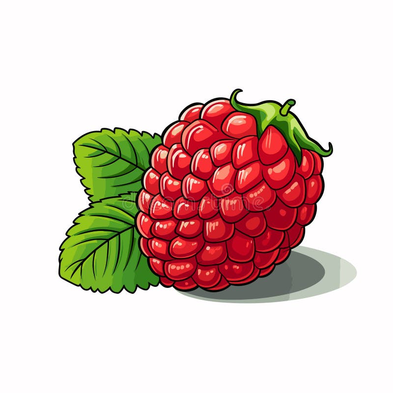 Raspberry. Raspberry Hand-drawn Comic Illustration. Vector Doodle Style ...