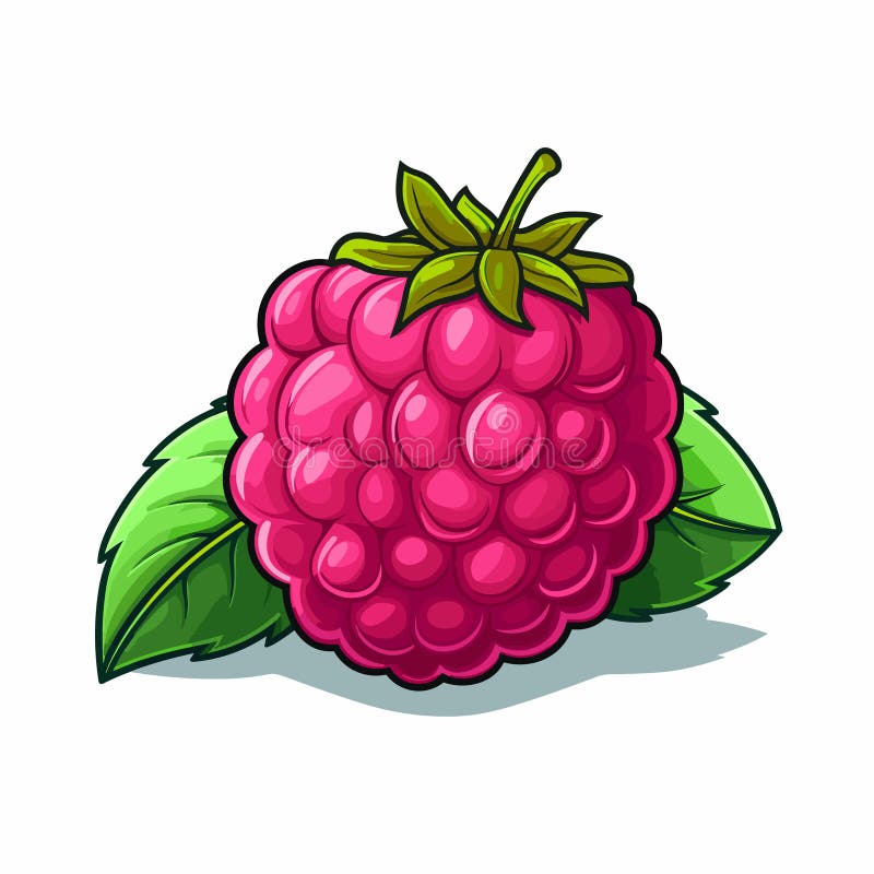 Raspberry. Raspberry Hand-drawn Comic Illustration. Vector Doodle Style ...