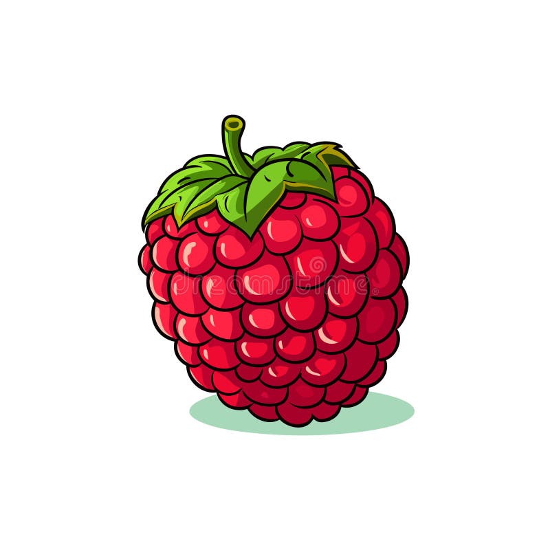 Raspberry. Raspberry Hand-drawn Comic Illustration. Vector Doodle Style ...
