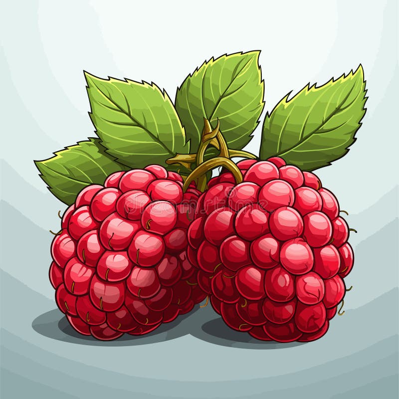 Raspberry. Raspberry Hand-drawn Comic Illustration. Vector Doodle Style ...