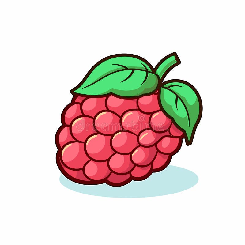Raspberry. Raspberry Hand-drawn Comic Illustration. Vector Doodle Style ...