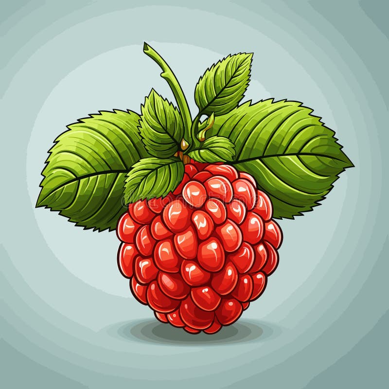 Raspberry. Raspberry Hand-drawn Comic Illustration. Vector Doodle Style ...