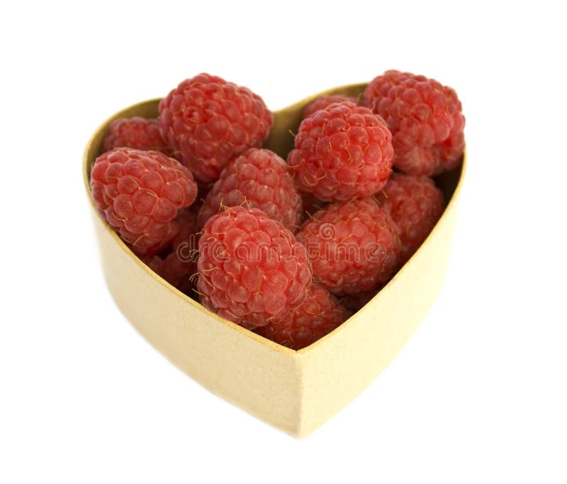 Raspberry heart stock photo. Image of shaped, berry, white - 10392198