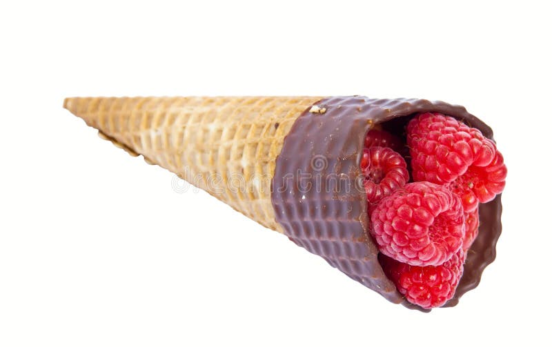 Raspberry ice cream cone stock image. Image of dessert - 15106695