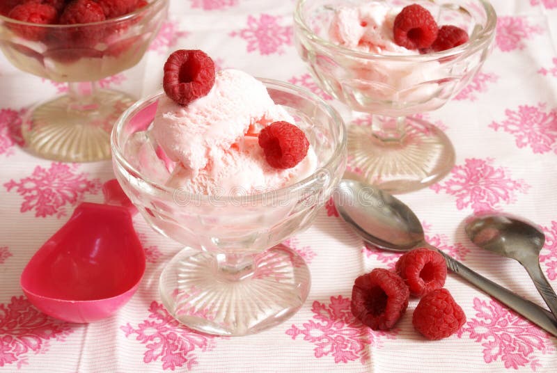 Raspberry Ice Cream stock photo. Image of portion, indulgence - 54455154