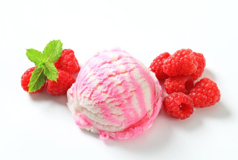 Raspberry ice cream stock image. Image of dessert, single - 39786953