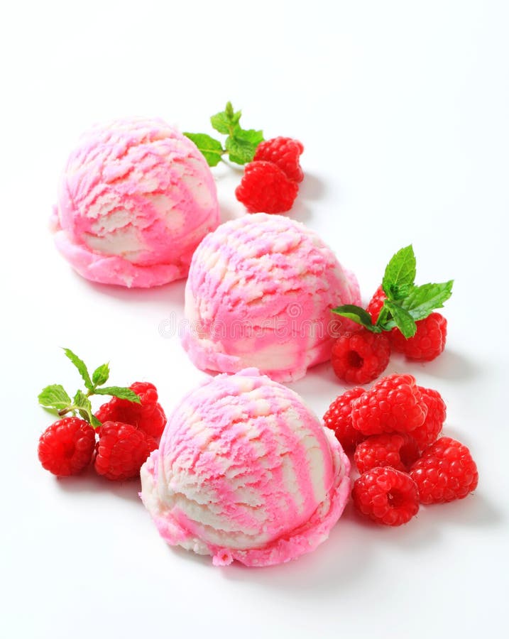 Raspberry ice cream stock image. Image of dessert, single - 39786953
