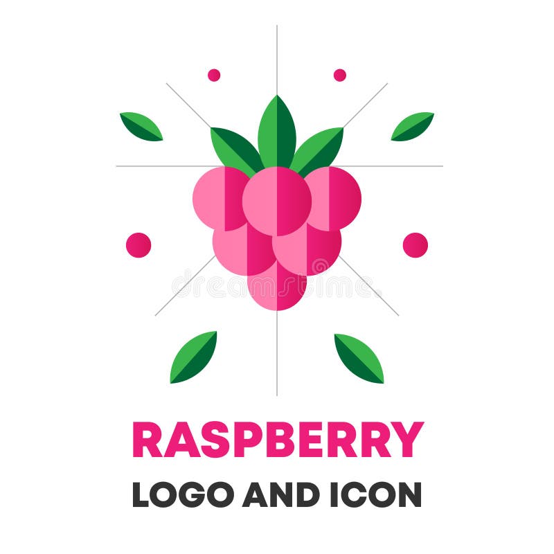 Raspberry Icon, Logo, Berry Vector Illustration. Flat Raspberry Icon ...