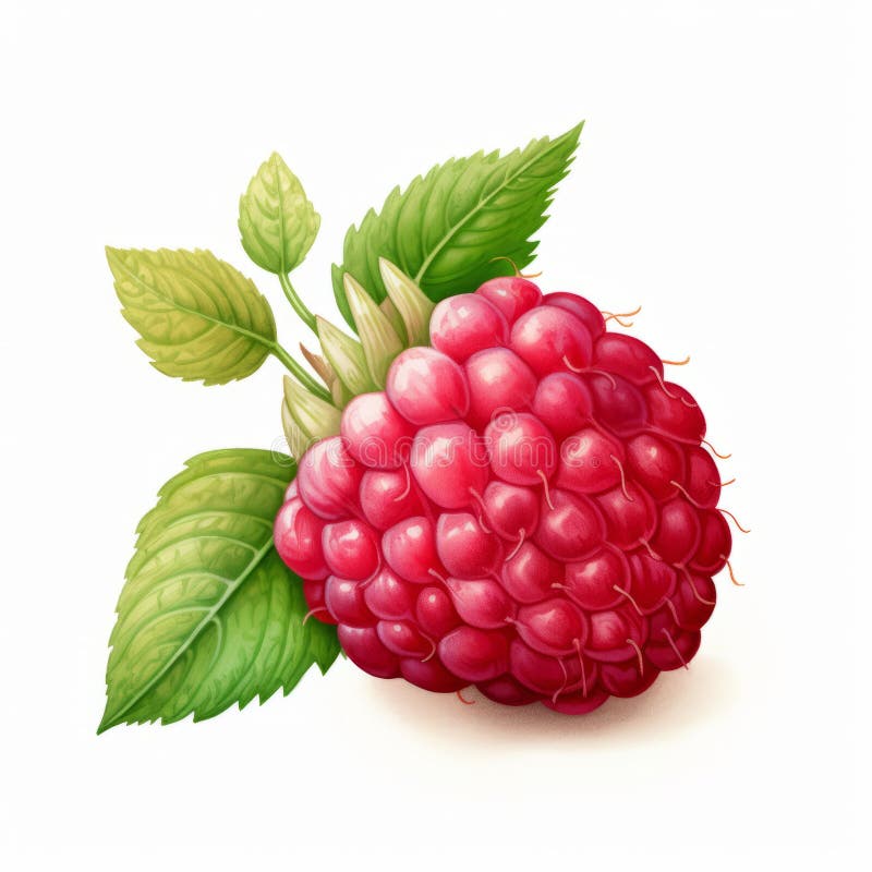 Realistic Raspberry Vector Illustration with Detailed Shading Stock ...
